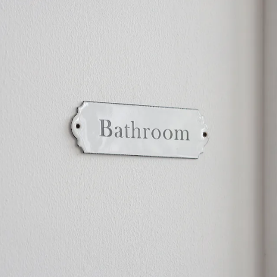 Enamel Bathroom Sign - Sheila Maid
